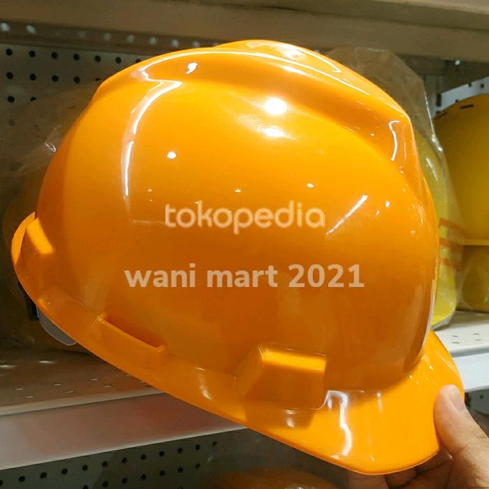 Jual helm proyek orange warna putih KRISBOW , safety helm , brim helm ...