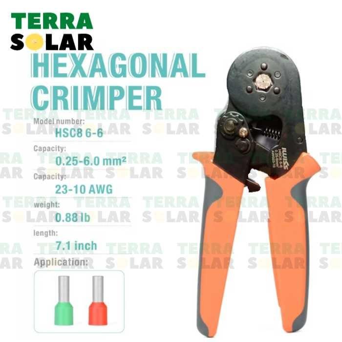 Jual IWISS HSC8 6 Tang Crimping HEXAGON / SQUARE Skun Ferrule AWG23-10 ...