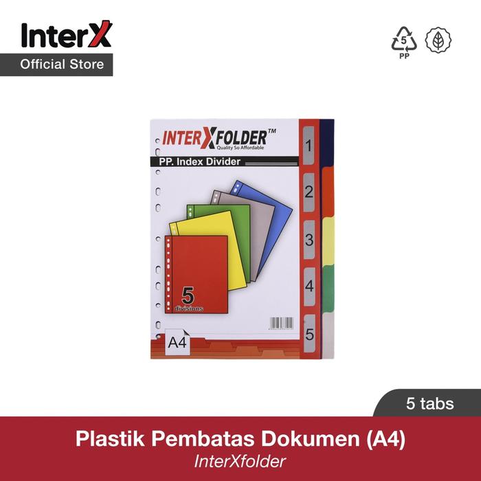 Jual Index Divider A4 Inter X 5 Tab / Pembatas Binder Ordner - Jakarta ...