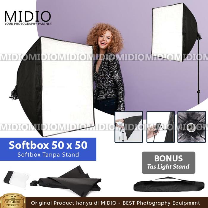 Promo Midio Softbox 50x50 Single Socket E27 Foto Studio + Kain Diffuser - Jakarta Barat - Midio ...
