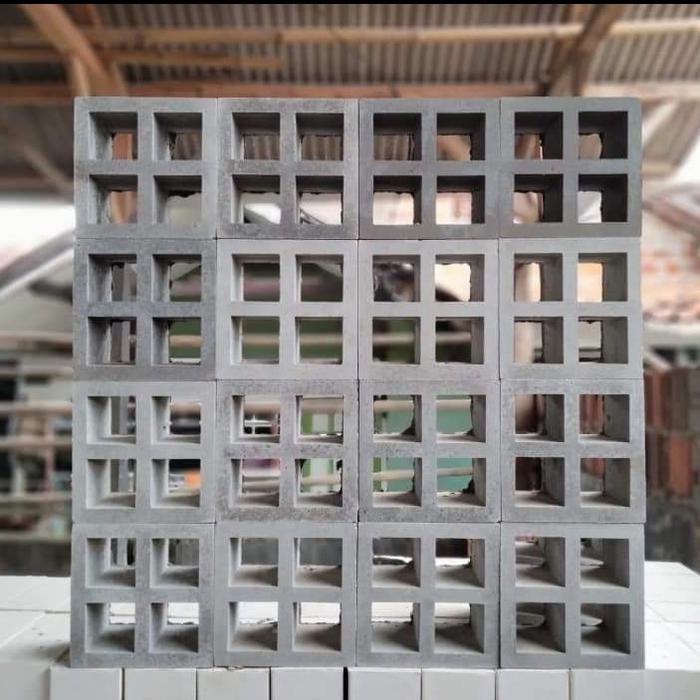Jual Roster beton minimalis /Roster motif kotak 4 datar warana abu2 ...