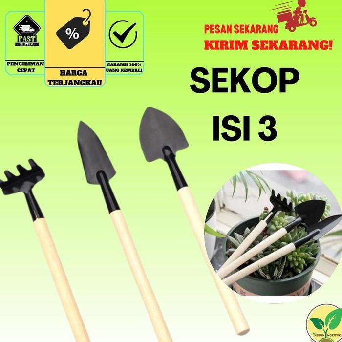Jual Sekop Mini Sekop Tanaman Isi 3 Bibik Bunga Alat Berkebun Mini Set ...