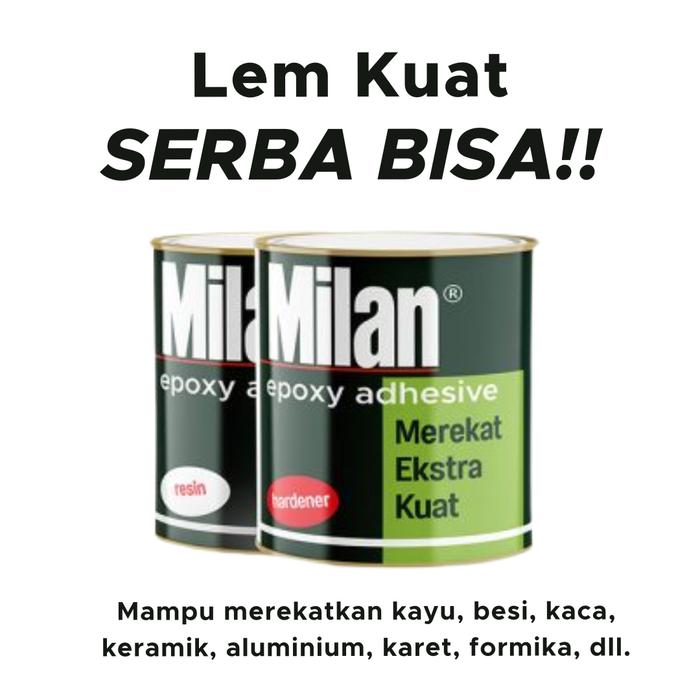 Jual Lem Kayu Besi Granit Milan Epoxy Adhesive 380gr/set Resin+Hardener ...