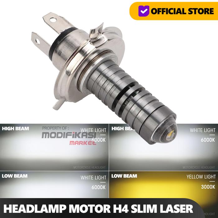 Jual LAMPU UTAMA LED MOTOR HEADLAMP LASER GUN H4S MODEL SLIM AC DC 8-80V - Jakarta Utara ...