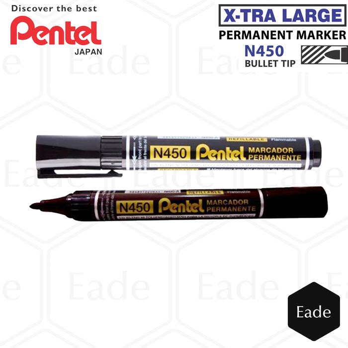 Jual Spidol Permanent Pentel N450 Besar / Pentel Permanent Marker Besar ...