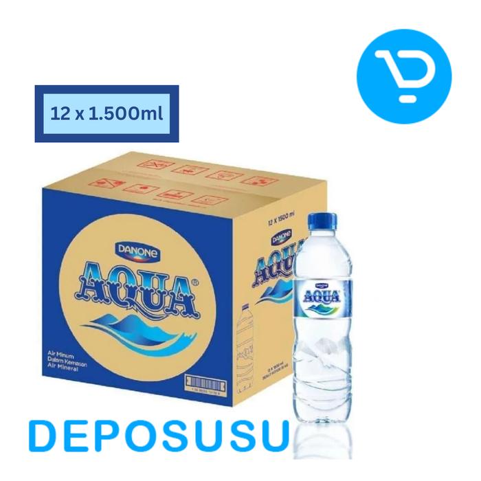 Jual AQUA Air Mineral Botol 1 Box 1 Karton 12 x 1.500ml - Jakarta Barat - deposusu | Tokopedia