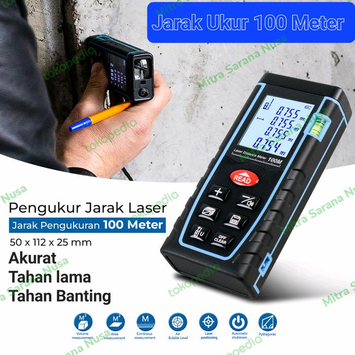 Promo Alat Pengukur Jarak Laser Digital Distance 100 Meter Akurat ...