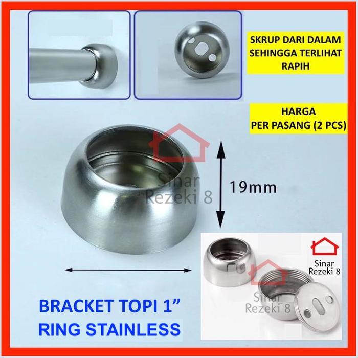 Jual Bracket Topi Pipa Stainless Gantung Penyangga Bulat Gantungan ...