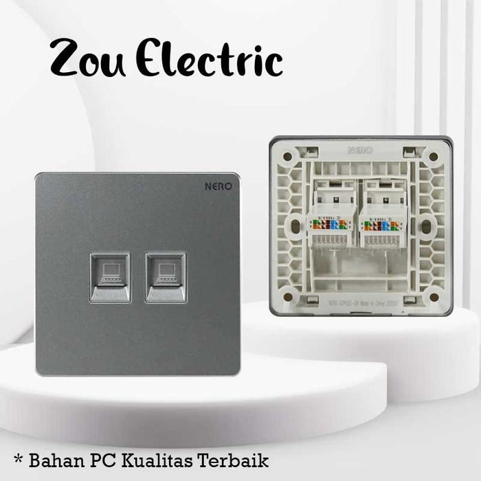 Jual NERO Saklar Colokan Double Data LAN CAT6 Casa X2 Grey - X2PCA2 Outlet - Jakarta Utara ...