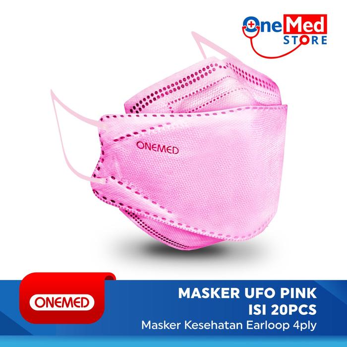 Jual Masker Karet Medis UFO Pink 3D OneMed 4ply Box isi 20pcs - Jakarta ...