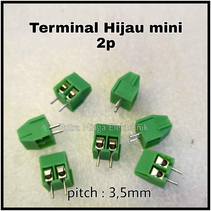 Jual Konektor mini 2p Hijau Terminal Block PCB 2pin 3.5mm 2 pin 3,5mm ...