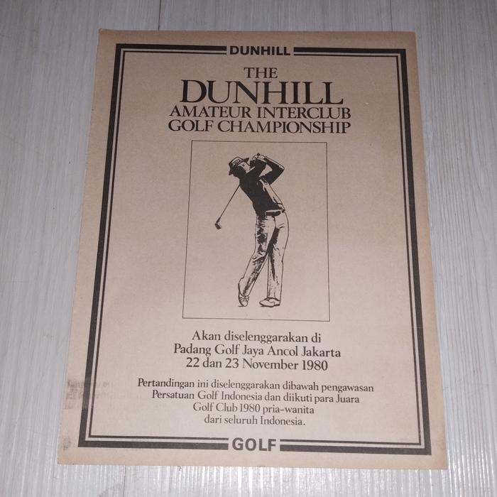 Jual Iklan Cetak Jadul The Dunhill Amateur Golf 1980 - Kota Bandung ...