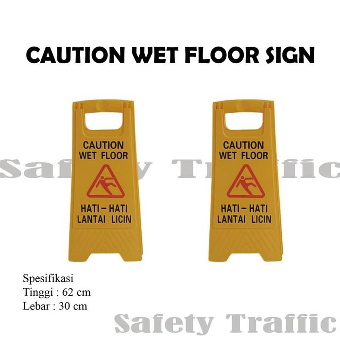 Jual Caution Wet Floor Sign / Papan Peringatan Lantai Basah & Licin ...