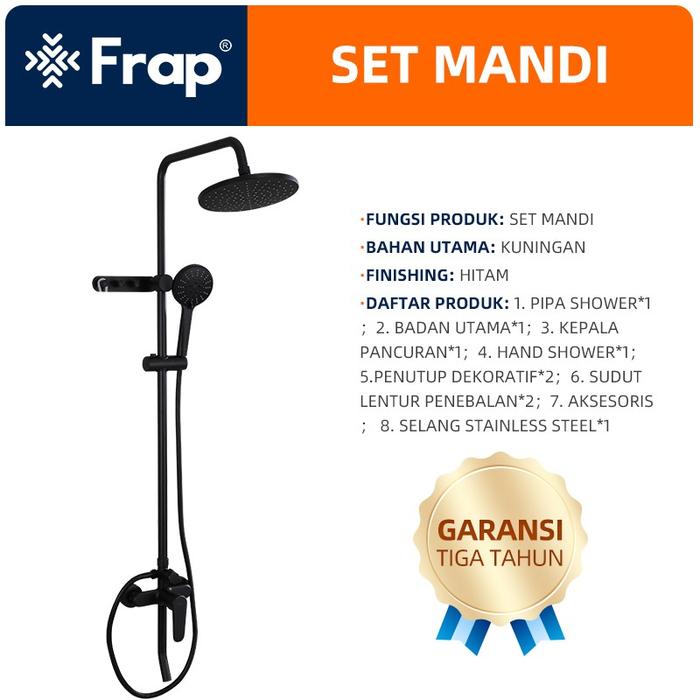 Jual FRAP IF2408-6 Shower Mixer With Rainshower Black / Shower / SALE - Kota Depok - dhelan99 ...