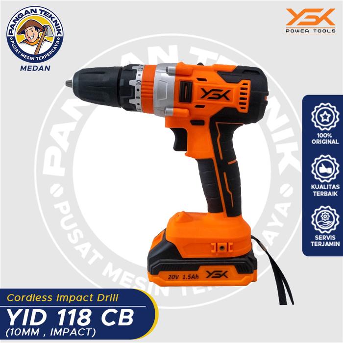 Jual BOR CORDLESS YASUKA YID-118CB|CORDLESS DRILL 10 MM| BOR BATTERY 1 ...