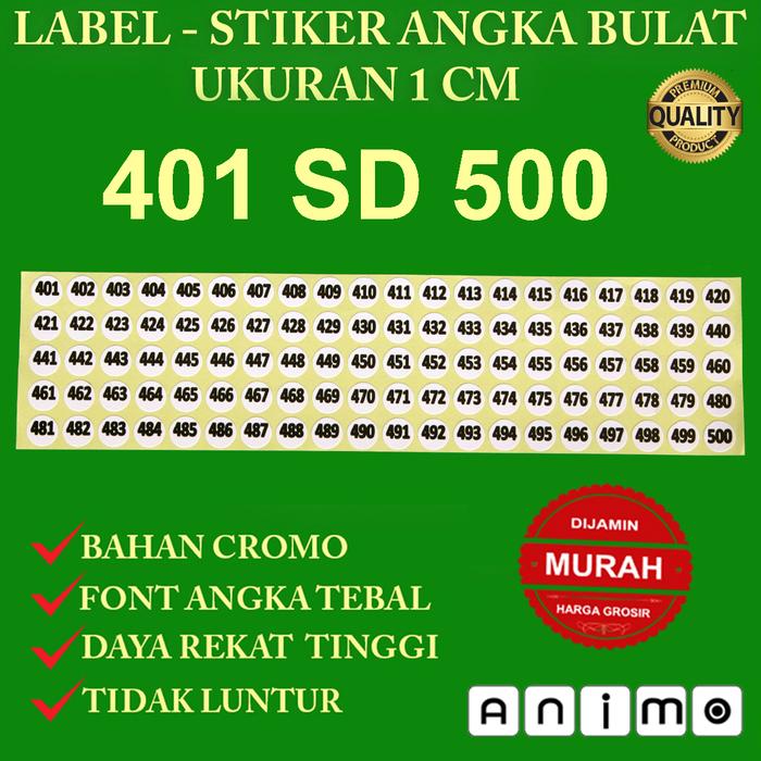 Jual LABEL - STIKER ANGKA BULAT 1 CM - ROUND NUMBER STICKERS 1 CM - 401 ...