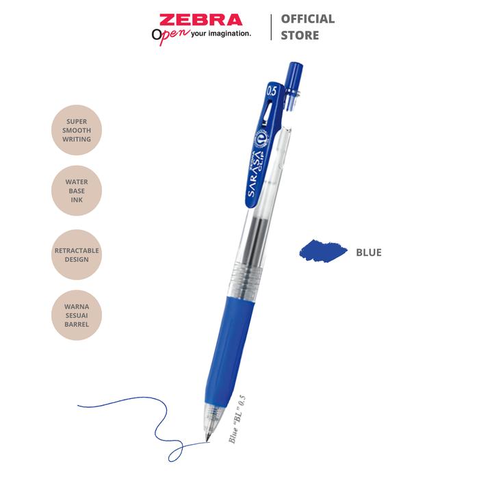 Promo Zebra Pulpen Gel Sarasa 05 1 lusin = 12 pcs - BIRU 1 LUSIN ...