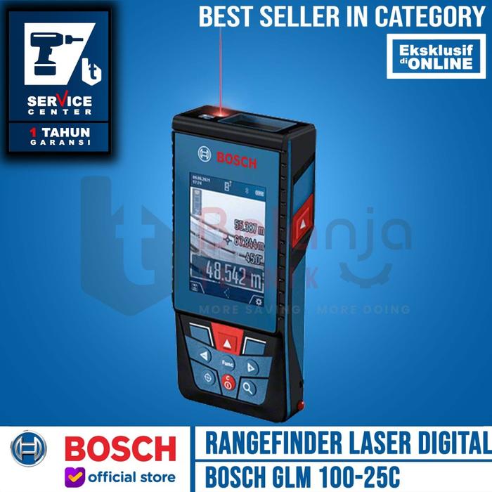 Promo BOSCH Mesin Meteran Laser GLM 100-25 C Rangefinder Laser Digital 100 M - Kota Bogor ...