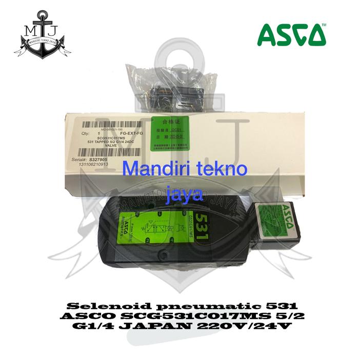 Jual Selenoid pneumatic 531 ASCO SCG531C017MS 5/2 G1/4 JAPAN 220V/24V ...