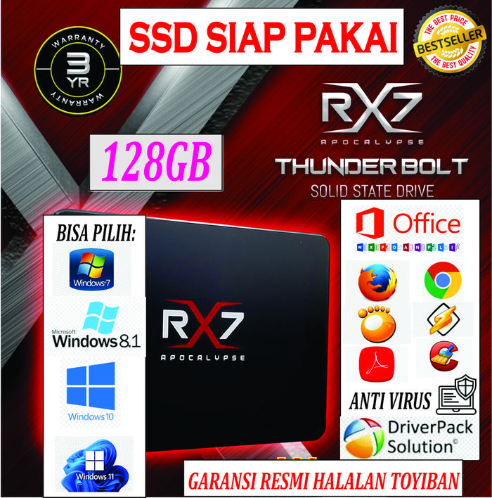 Jual SSD RX7 128GB ISI WINDOW HARGA PROMO PLUS BONUS APLIKASI DI ...