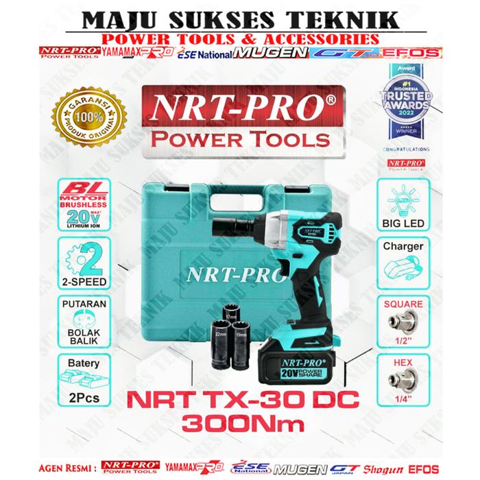 Jual NRT-PRO TX30DC Mesin Bor Impact Wrench Cordless Baterai TX 30 DC ...