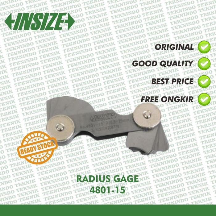 Jual Insize Alat Ukur Radius Gage 4801-15 Ukuran 15.5 - 25mm Original ...
