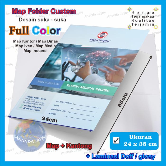 Jual Cetak Map custom Folder f4 Desain Sesuai instansi full color map medis map sekolah map ...