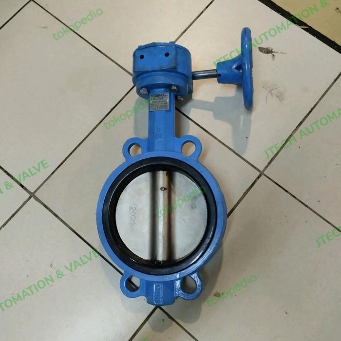 Jual butterfly valve gear operated tozen 10" inch / cast iron disc ss ...