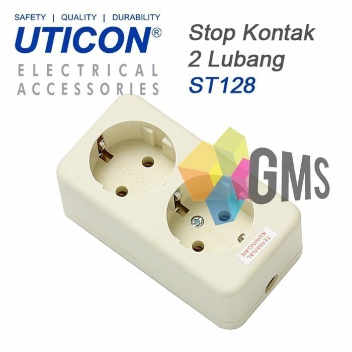 Jual STOP KONTAK 2 LUBANG UTICON SNI COLOKAN LISTRIK 2 HOLE SNI UTIKON ...