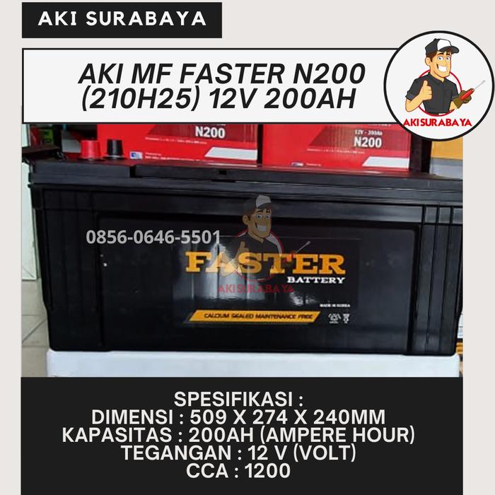 Jual Aki MF Faster N200 210H25 12v 200Ah Aki Truck OH Volvo B55D Deck ...