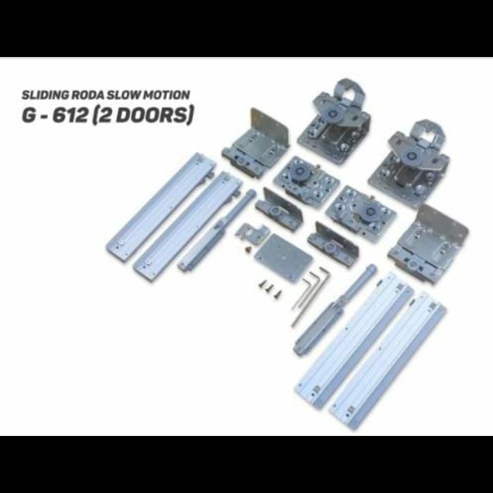 Jual Rel roda sliding door lemari G 612 HARFIT 2D + rel 2.5m SD Soft C ...