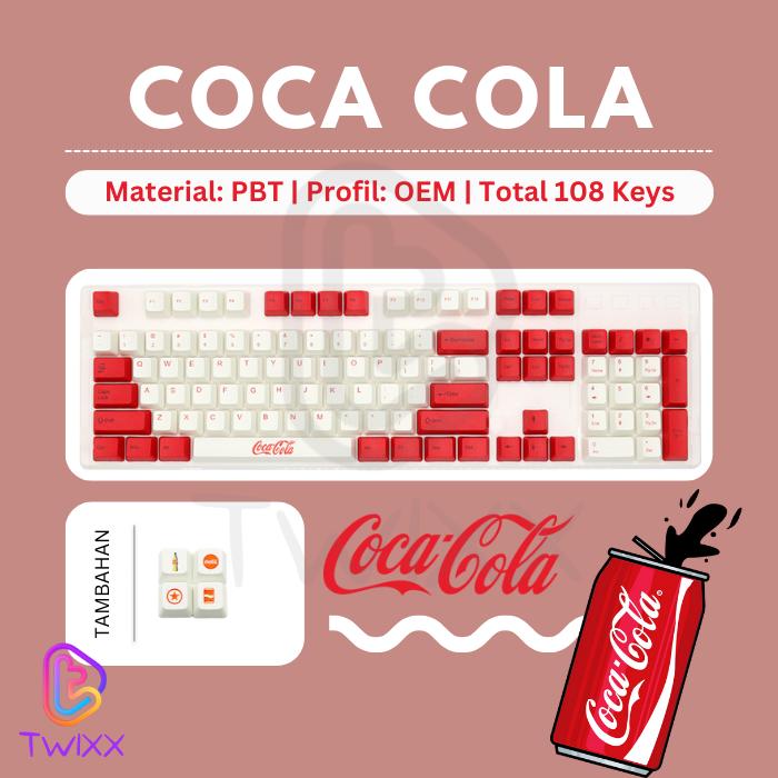 Jual Coca Cola Keycaps | PBT Dye Sub | OEM Profile | 108 Keys - Kab ...