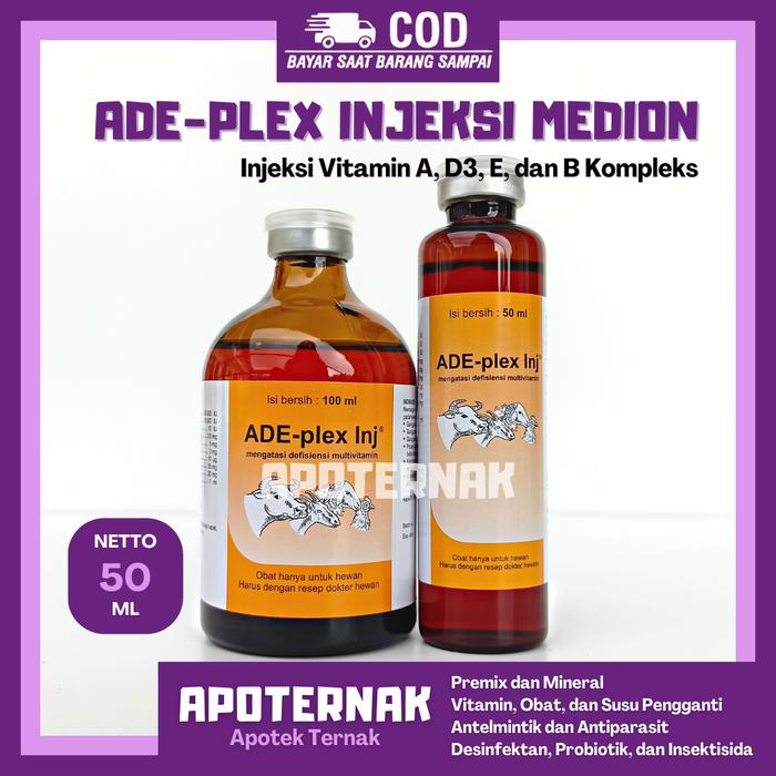 Jual ADE PLEX INJ 50ml inj - Vitamin ADE Ternak SAPI KAMBING domba dll ...