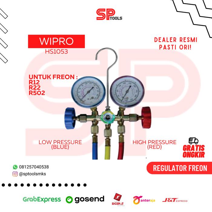 Jual REGULATOR / ALAT UKUR TEKANAN METERAN FREON AC SET R12 WIPRO ...