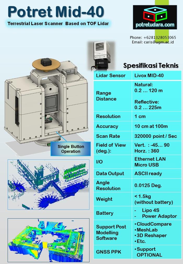 Jual laser scanner TLS Potret Mid-40 - Kota Yogyakarta - potretudara ...