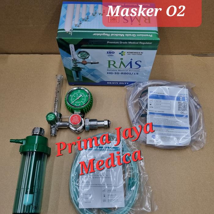 Jual Regulator Oksigen RMS + Masker Oksigen GEA, Cocok Semua Tabung ...