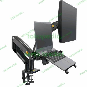 Jual Bracket Monitor Meja Double Arm NBF160 Dan Tray laptop breket ...