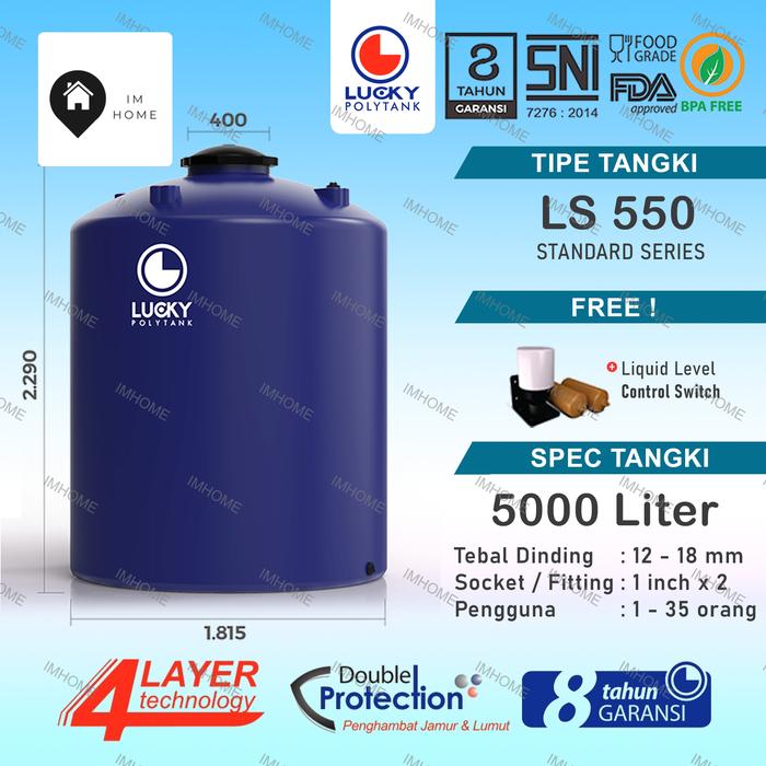 Jual Tangki / Toren Air 5000 Liter LUCKY Standard LS 5500 Liter - Kota Tangerang Selatan ...