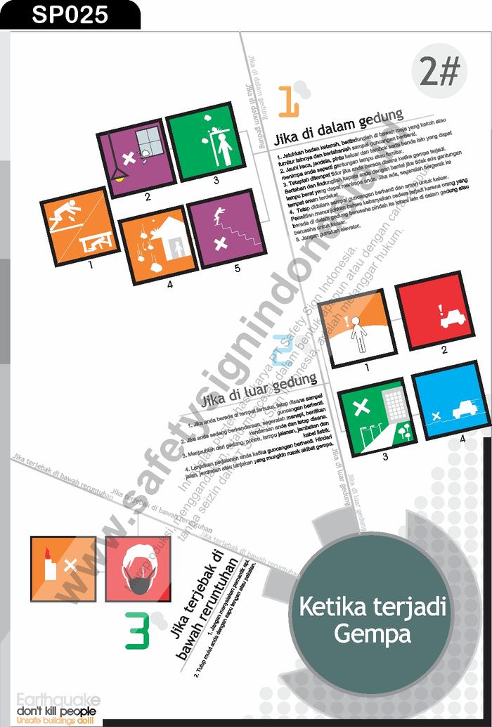 Jual SP025 Poster K3 Safety A1 - Ketika Terjadi Gempa - Kota Cimahi ...