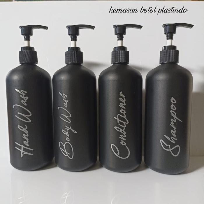 Jual Botol Sabun Cair 500ml Hdpe Hitam Pump Hitam Tempat sabun Cair ...