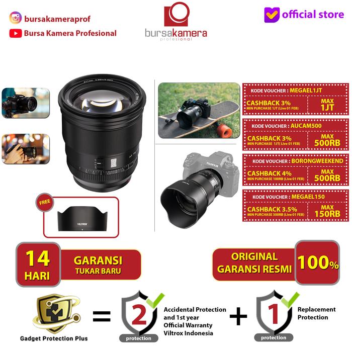 Promo Viltrox 75mm f1.2 Fuji X Auto Focus Lens AF 75mm F1.2 GARANSI RESMI Cicil 0% 3x - Jakarta ...