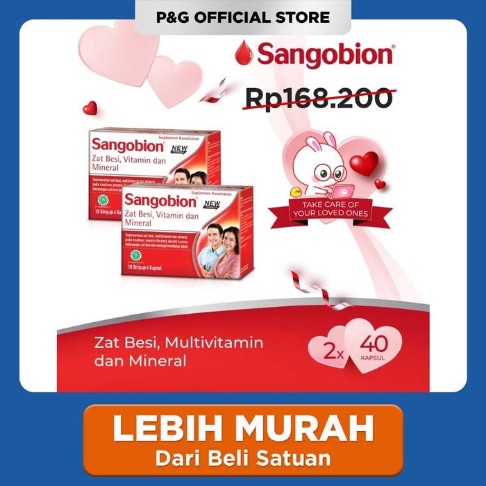 Promo Sangobion 40 Cap @4 Strips Suplemen Zat Besi Strip Kapsul - Isi 2 ...