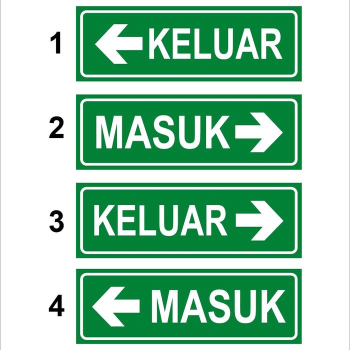 Jual stiker vinyl PANAH MASUK/KELUAR 10X30CM sign rambu k3 - Jakarta ...