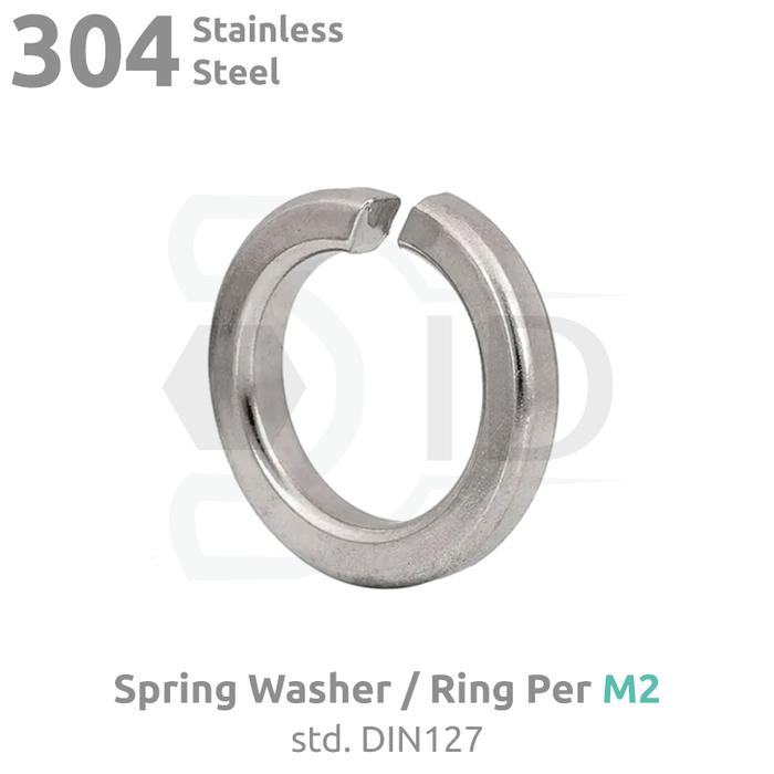 Jual DIN127 Spring Washer / Ring Per Stainless Steel SUS304 M2 - Kota ...