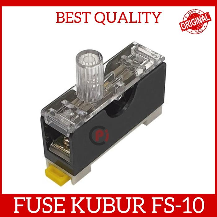 Jual Fuse kubur Din rel FS 10 holder 1 pole 10A Sekring glass - Kota ...