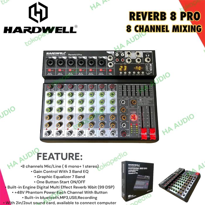 Jual MIXER HARDWELL REVERB 8 PRO ORIGINAL (8 CHANNEL) - Jakarta Barat ...