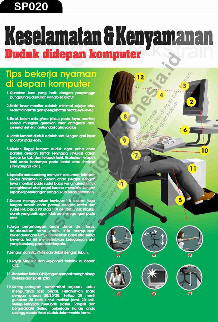 Jual SP020 Poster K3 Safety A2 - Keselamatan & kenyamanan duduk - Kota ...