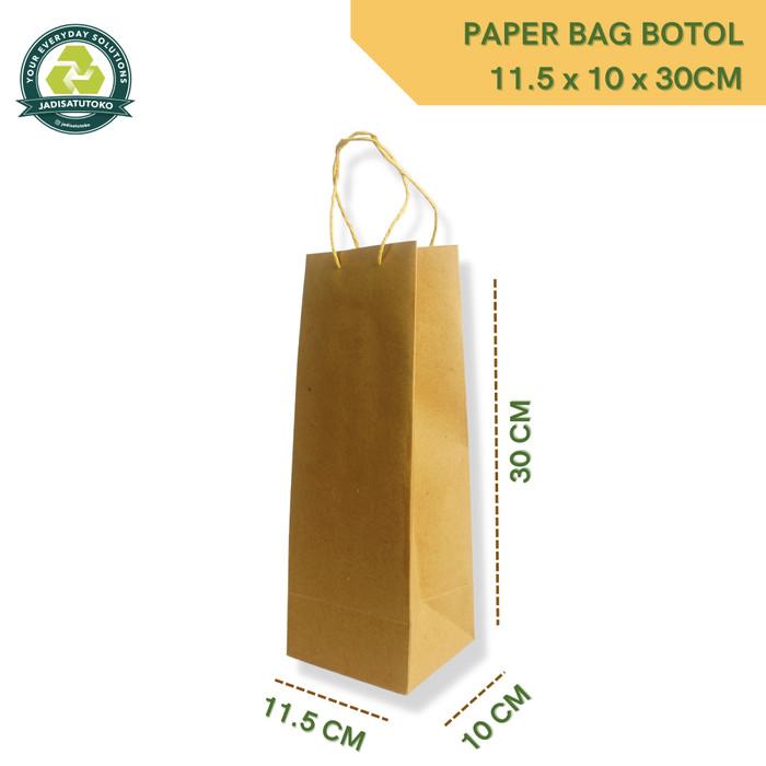 Jual [ECER] Paper Bag Botol / Paperbag Tumbler ukuran 11.5 x 10 x 30CM ...