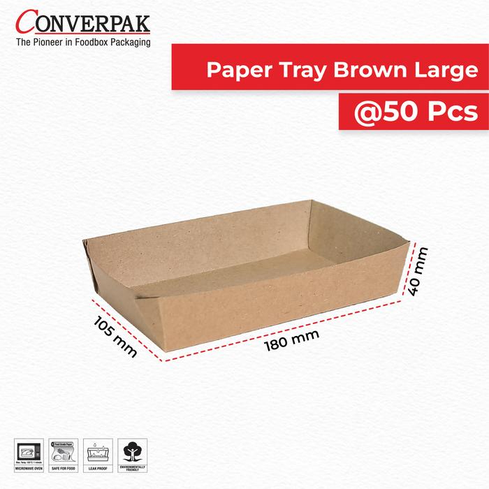 Promo Paper Tray Kraft Brown Large/Food Grade/Eco-Friendly/100pcs - Kab ...