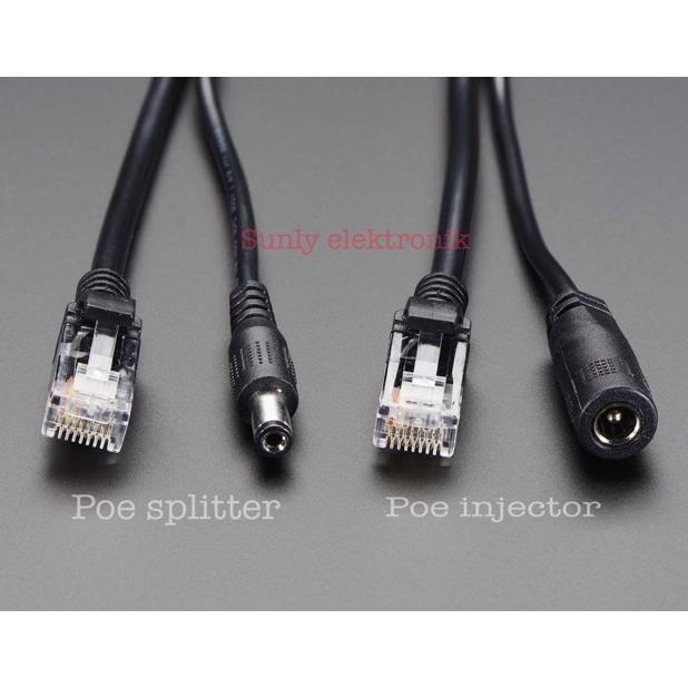 Jual Kabel Poe splitter / Kabel Poe injector / cable lan Ip camera cctv ...